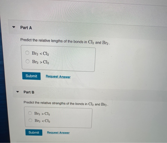 Solved Part A Predict the relative lengths of the bonds in | Chegg.com