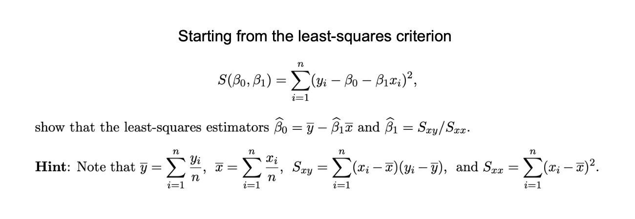 Solved Starting from the least-squares | Chegg.com