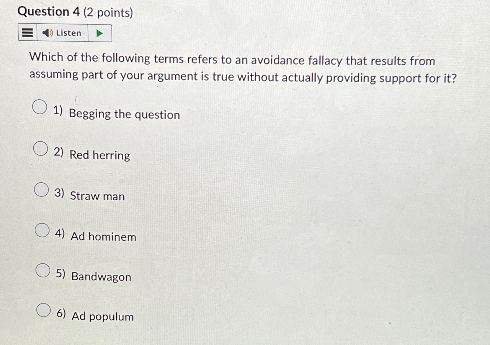 Solved Question 4 (2 points)ListenWhich of the following | Chegg.com Solved Question 4 (2 points)ListenWhich of the following | Chegg.com