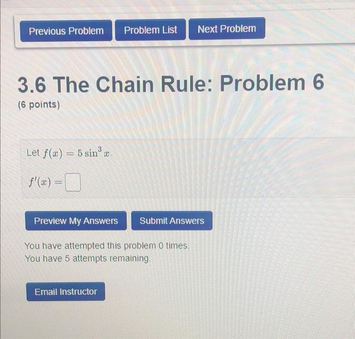 Solved 3.6 The Chain Rule: Problem 1 (6 points) Let | Chegg.com