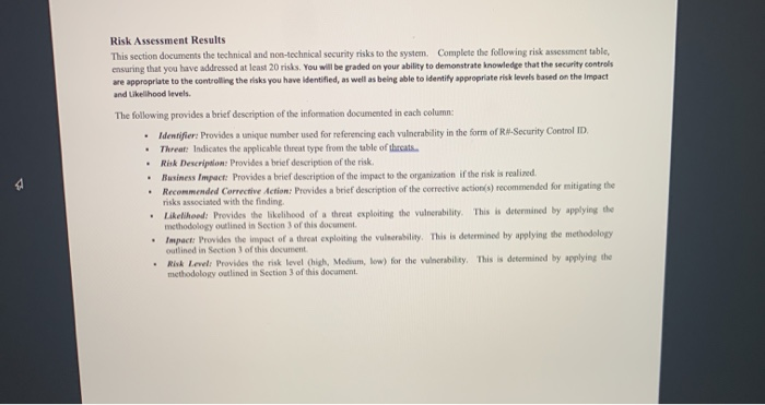 Risk Assessment Homework In This Assignment, You W... | Chegg.com
