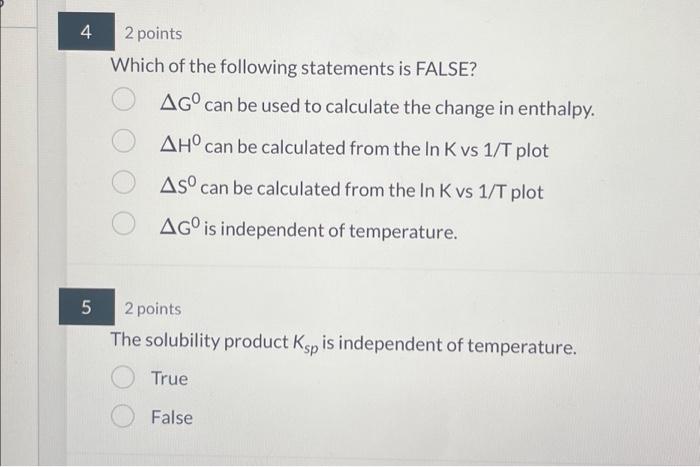 Solved 4 5 2 points Which of the following statements is | Chegg.com Solved 4 5 2 points Which of the following statements is | Chegg.com