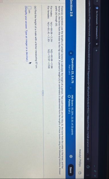 Solved Forensic scientists use the lengths of certain bones | Chegg.com