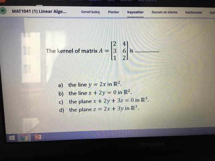 Solved MAT1041 (1) Linear Alge... Genel bakış Planlar | Chegg.com