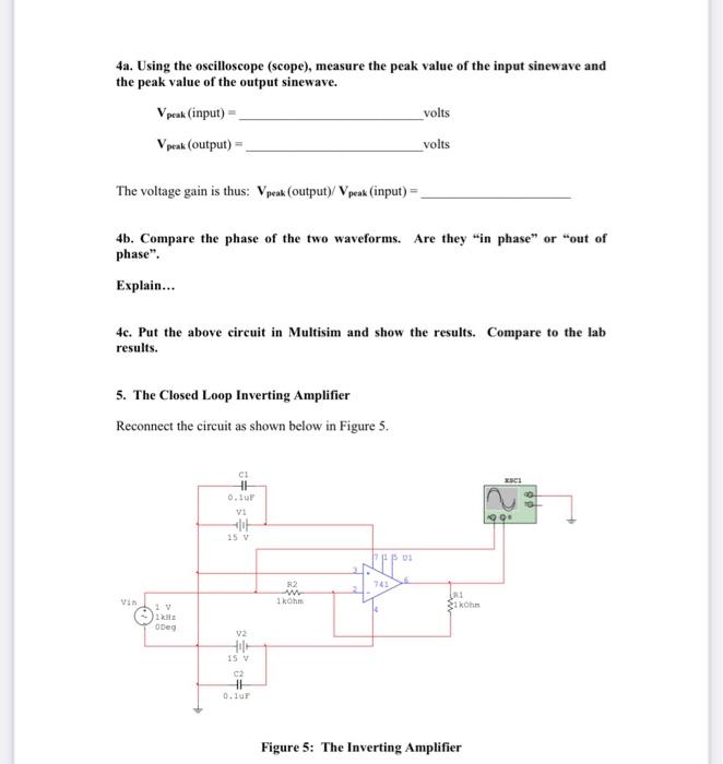 EE-203 Lab \#3 Operational Amplifiers (OpAmps) 1. | Chegg.com
