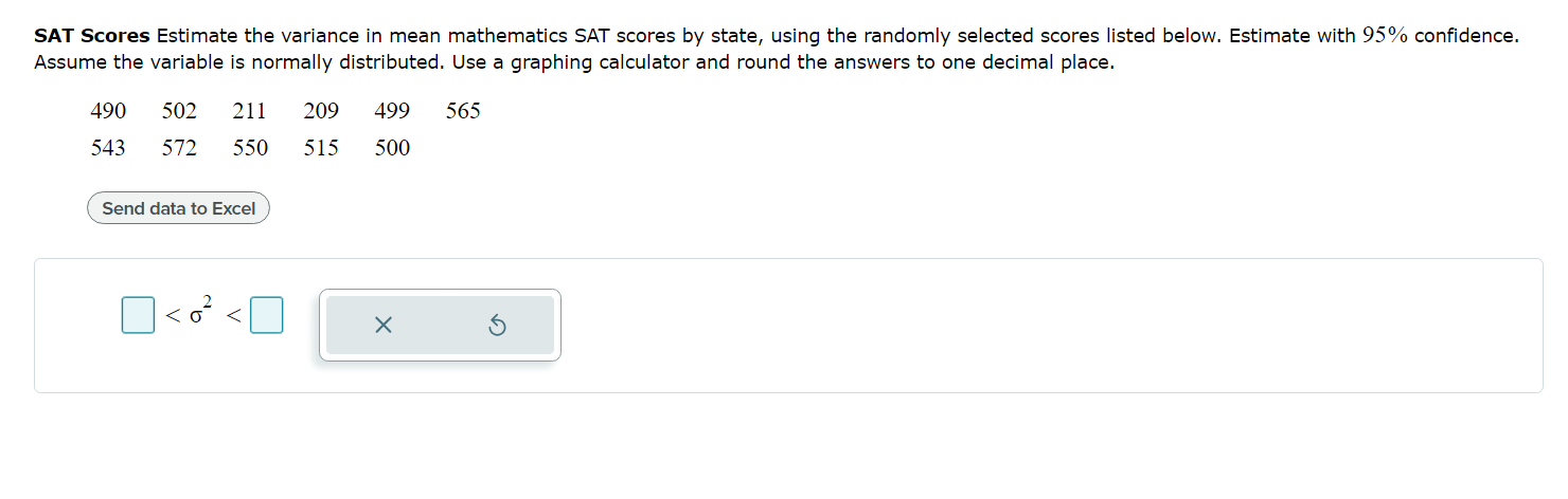 Solved SAT Scores Estimate the variance in mean mathematics | Chegg.com Solved SAT Scores Estimate the variance in mean mathematics | Chegg.com