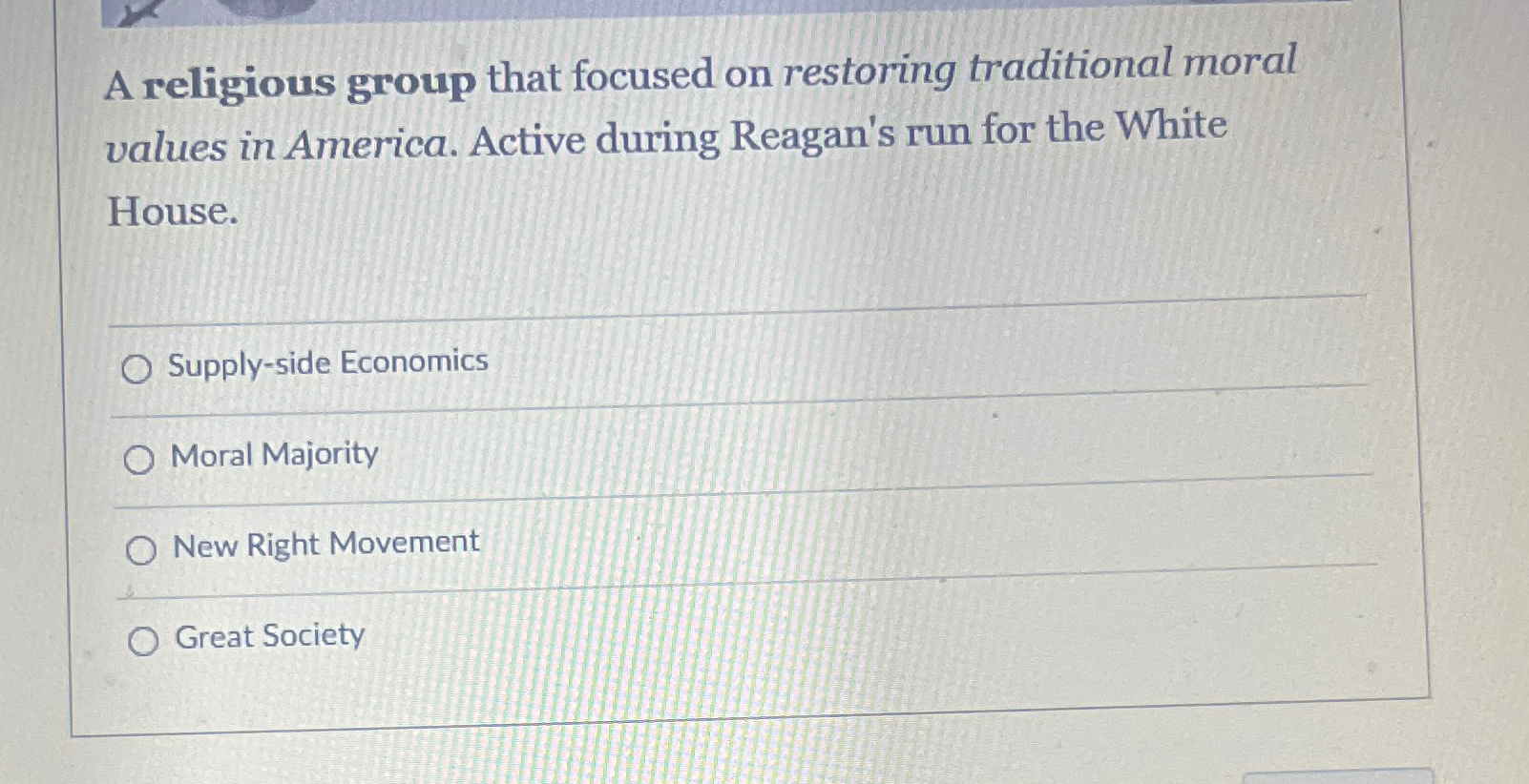 Solved A religious group that focused on restoring | Chegg.com