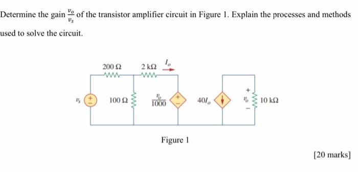 Solved Determine the gain of the transistor amplifier | Chegg.com