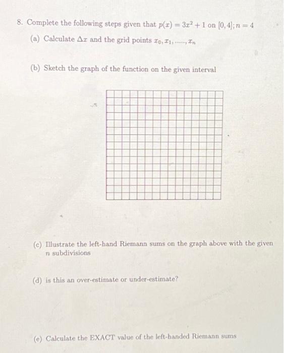 Solved 8. Complete the following steps given that \\( p(x)=3 | Chegg.com