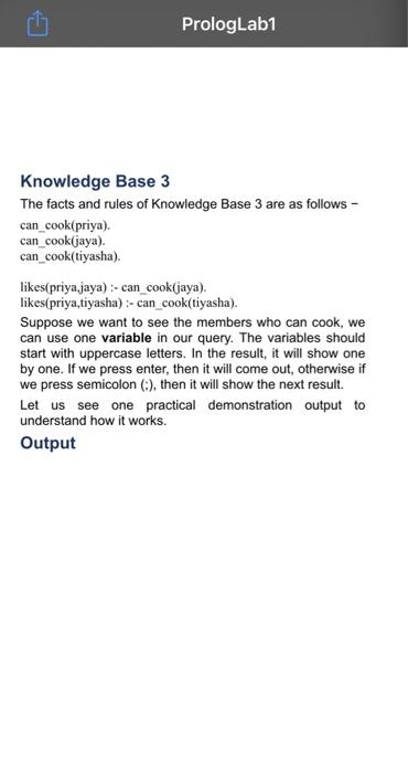 Solved Knowledge Base 3 The facts and rules of Knowledge | Chegg.com