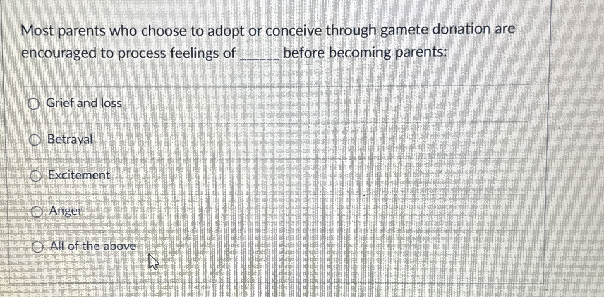 Solved Most parents who choose to adopt or conceive through | Chegg.com