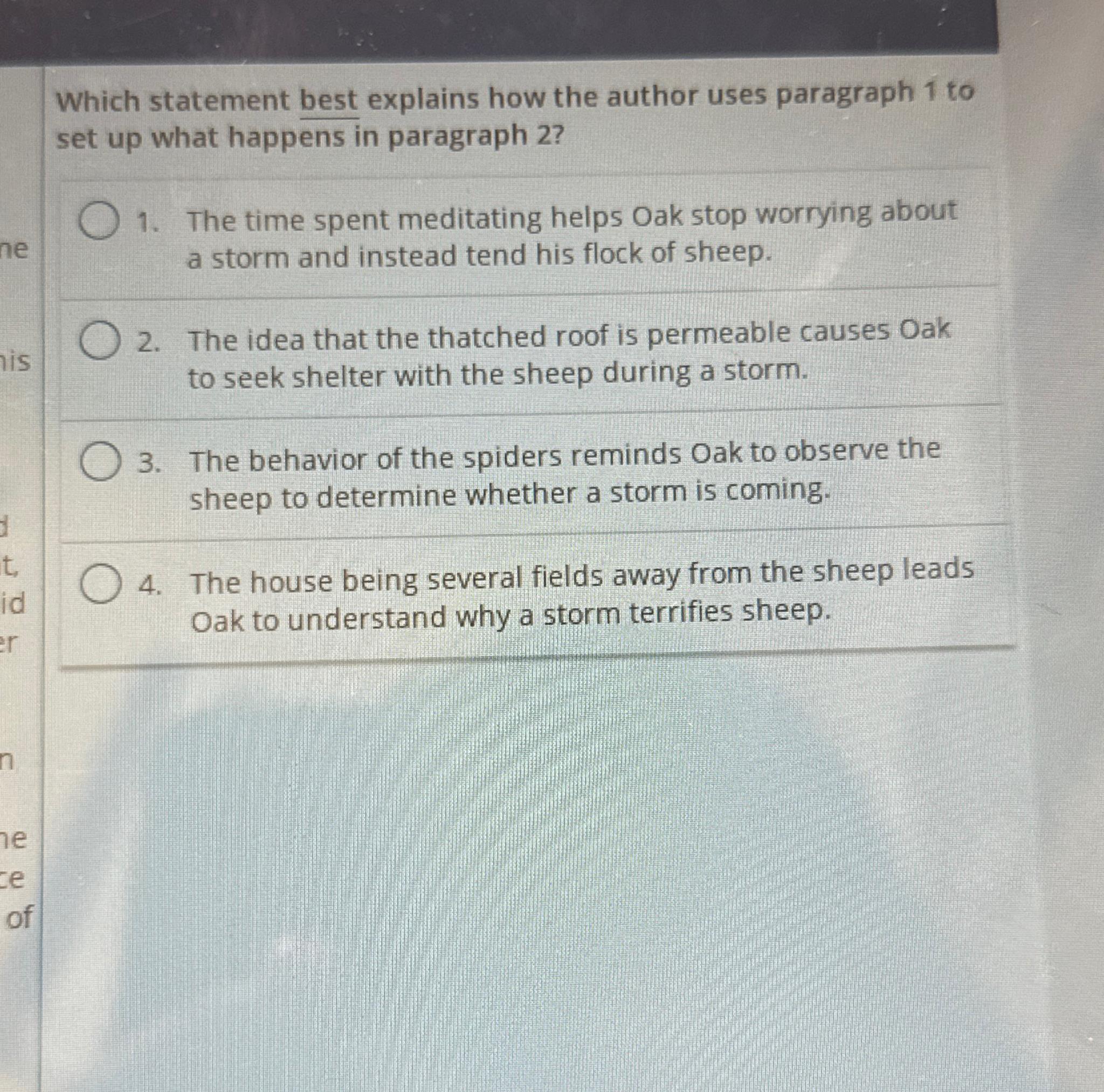 Solved Which statement best explains how the author uses | Chegg.com