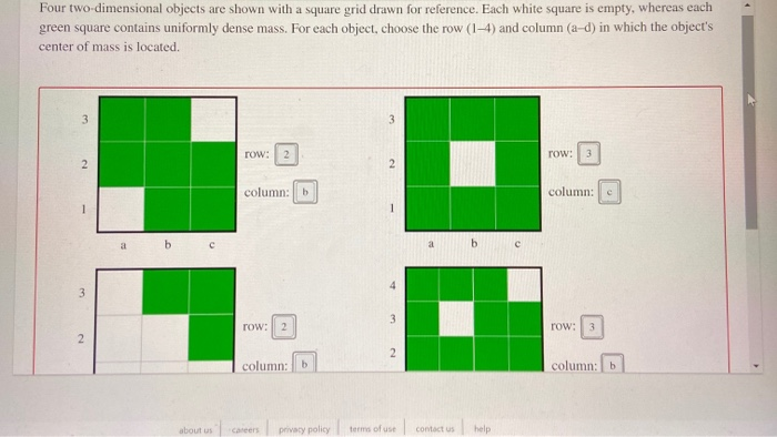 Solved Four two-dimensional objects are shown with a square | Chegg.com