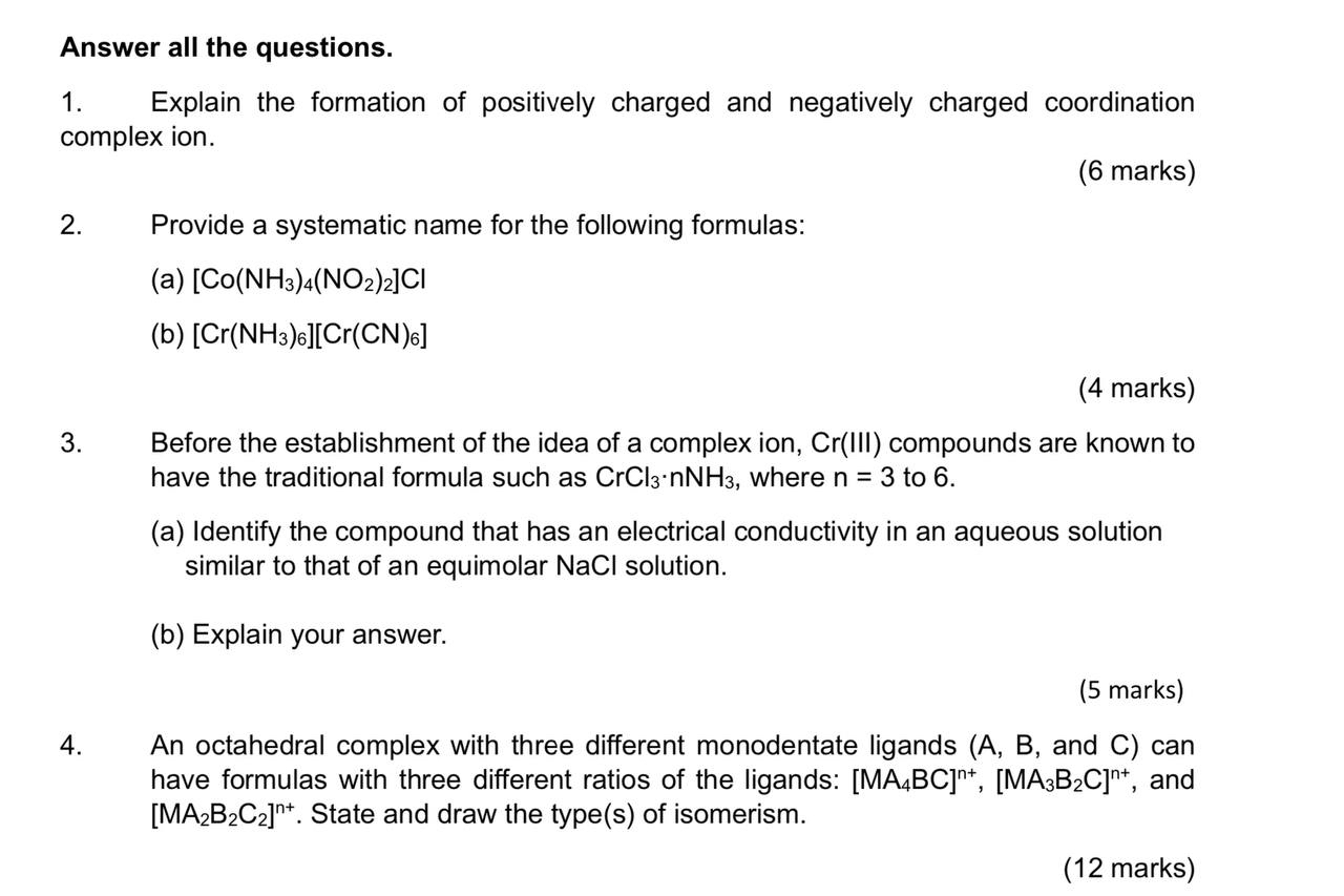 Solved Answer all the questions.Explain the formation of | Chegg.com