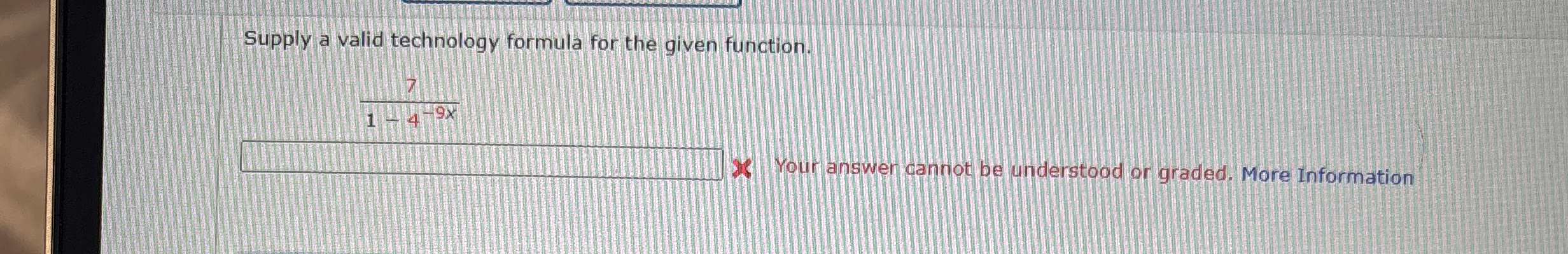 Solved Supply a valid technology formula for the given | Chegg.com
