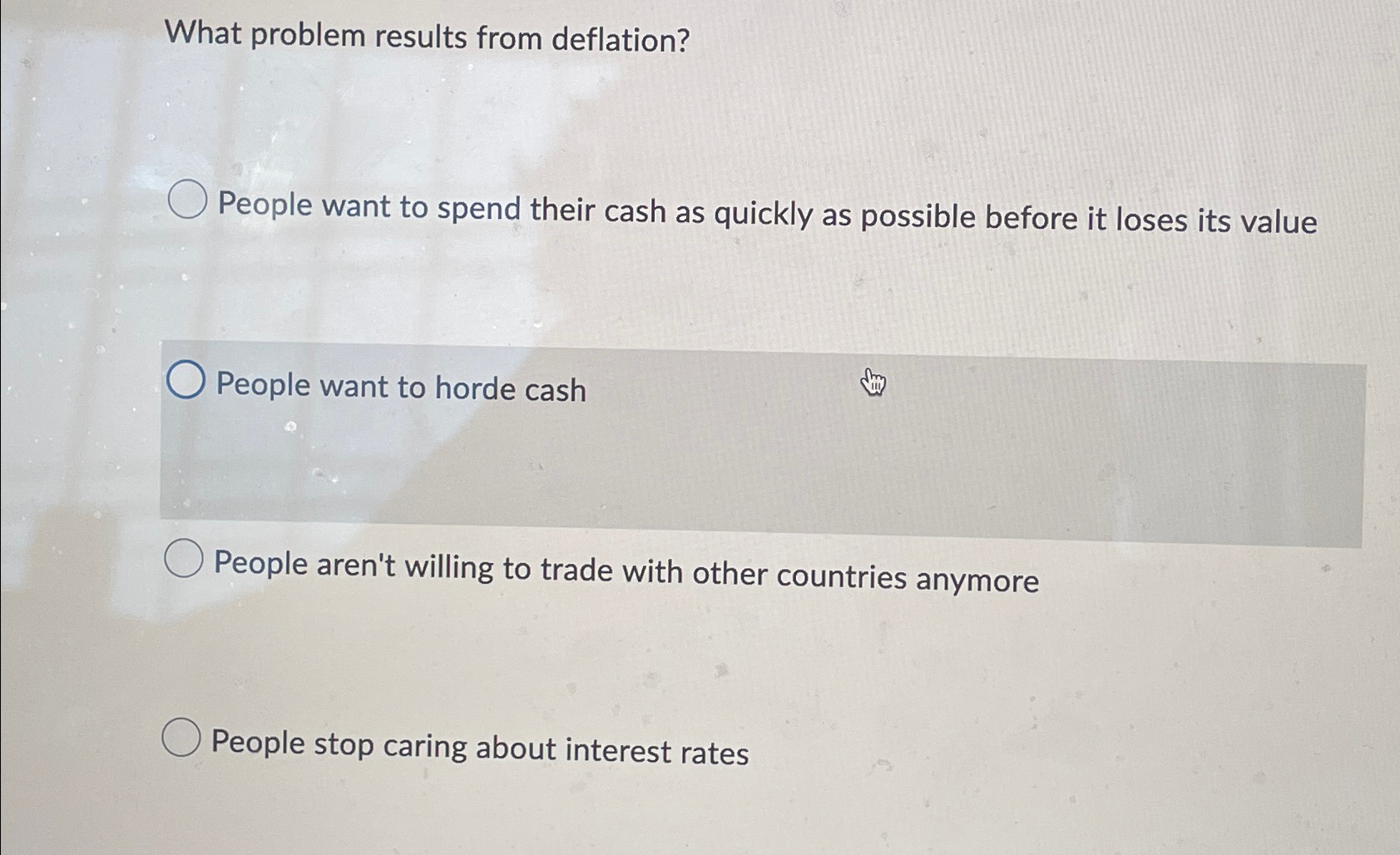 Solved What problem results from deflation?People want to | Chegg.com