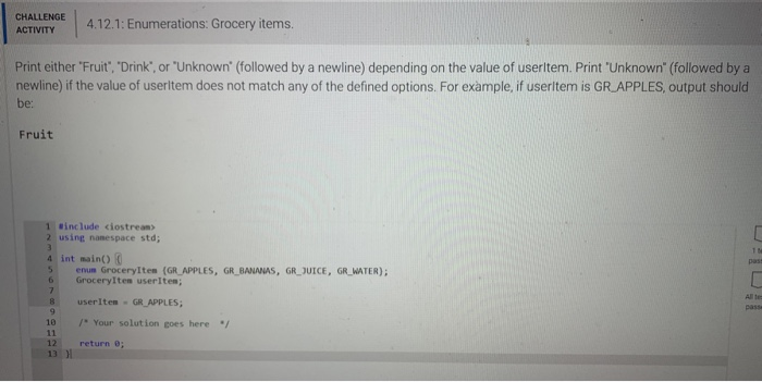 Solved Challenge 4 12 1 Enumerations Grocery Items