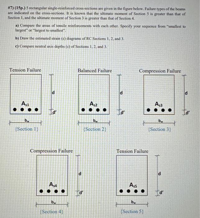 \#7) (15p.) 5 rectangular single-reinforced | Chegg.com