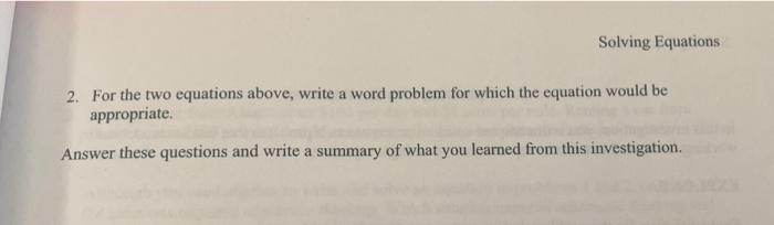 Solved Solving Equations 2.3. Working Backward to Solve | Chegg.com