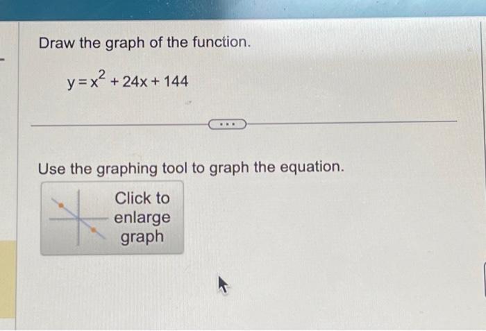 Solved Draw the graph of the function. y=x2+24x+144 Use the | Chegg.com