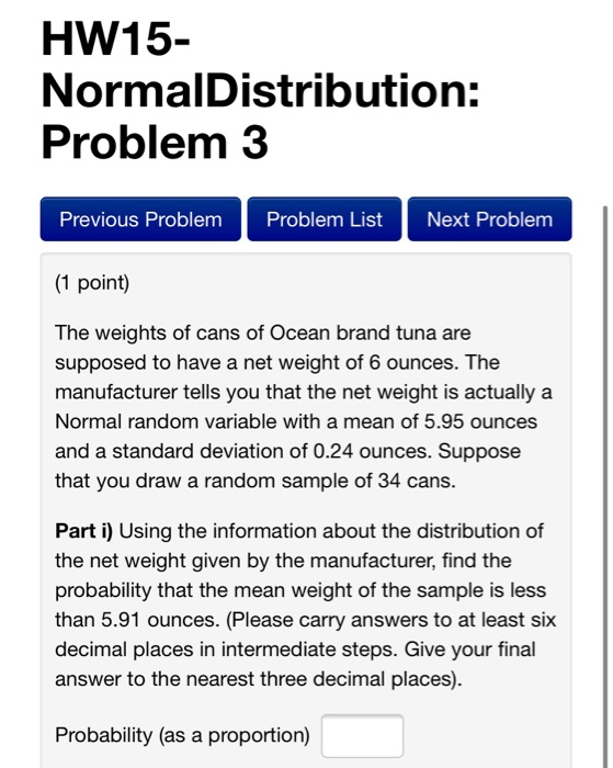 Solved HW15- Problem 3 Previous Problem Problem List Next | Chegg.com