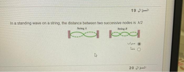 Solved السؤال 19 In a standing wave on a string, the | Chegg.com