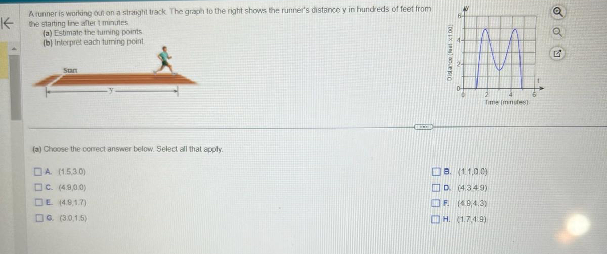 Solved A runner is working out on a straight track. The | Chegg.com