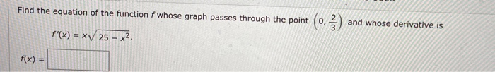 Solved Find the equation of the function f whose graph | Chegg.com