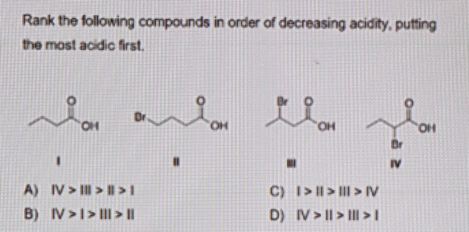 Solved Rank the following compounds in order of decreasing | Chegg.com
