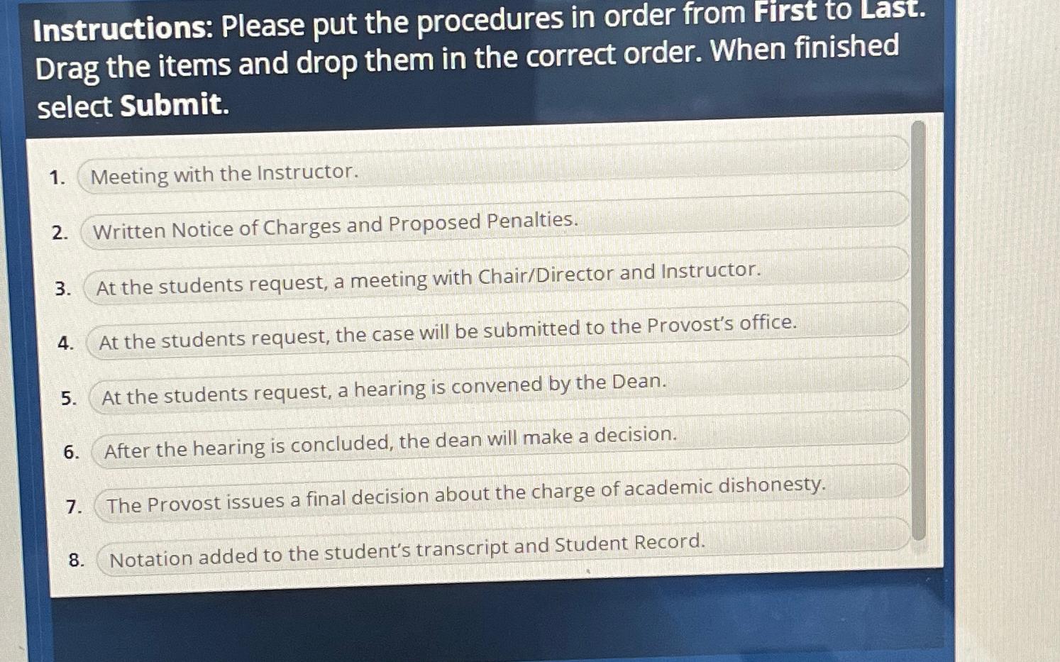Solved Instructions: Please put the procedures in order from | Chegg.com