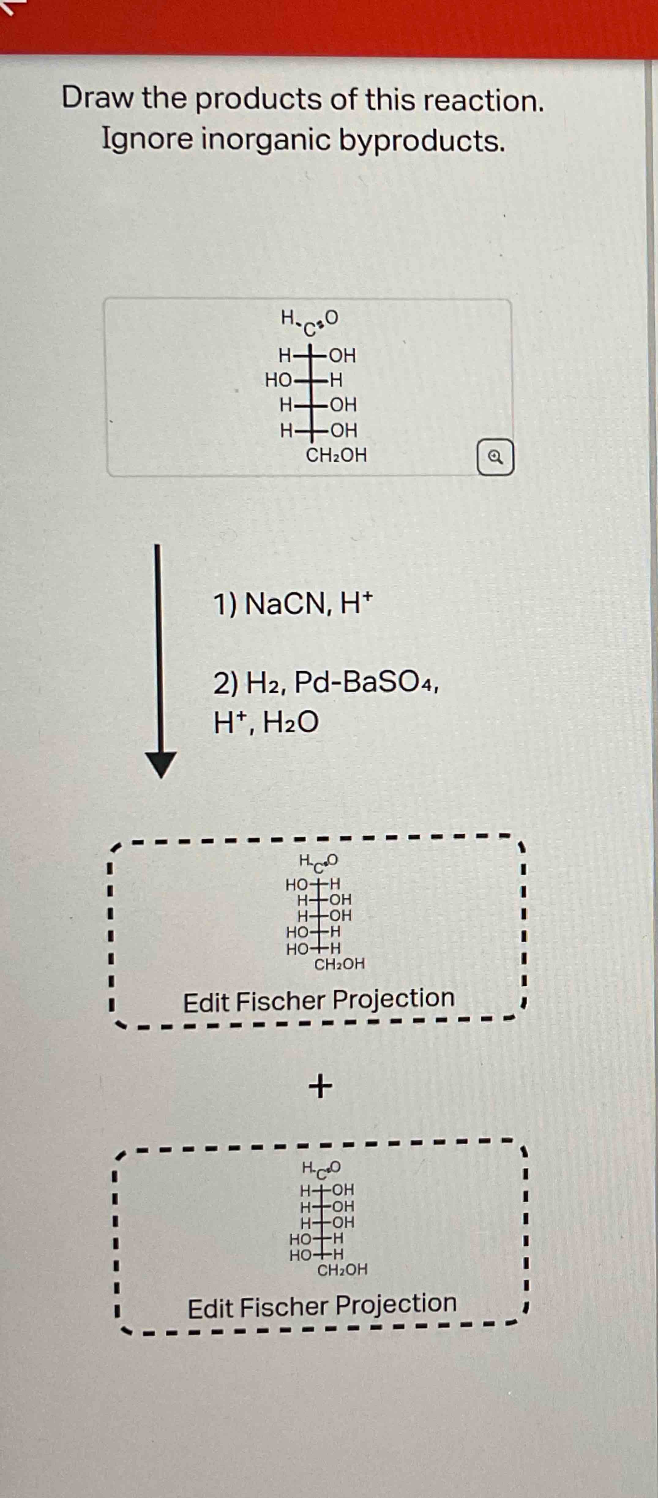 Solved Draw the products of this reaction.Ignore inorganic | Chegg.com