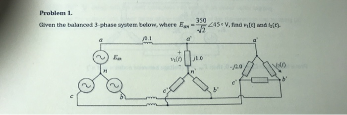 Solved Problem 1. Given the balanced 3-phase system below, | Chegg.com