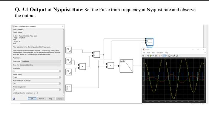 Solved Q. 3.1 Output at Nyquist Rate: Set the Pulse train | Chegg.com