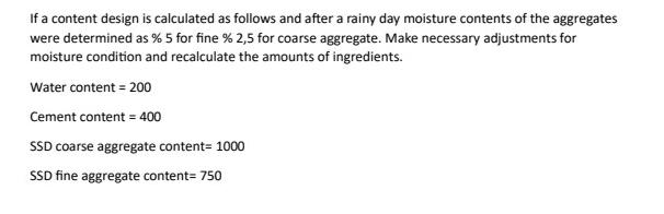 Solved If a content design is calculated as follows and | Chegg.com