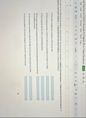 Solved sob Tokman ACG2001 ﻿Module 8 (Chapter 8) ﻿In-Class | Chegg.com