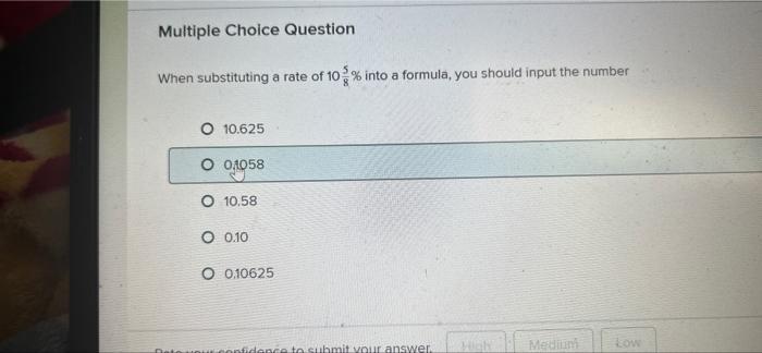 Solved Multiple Choice Question When substituting a rate of | Chegg.com
