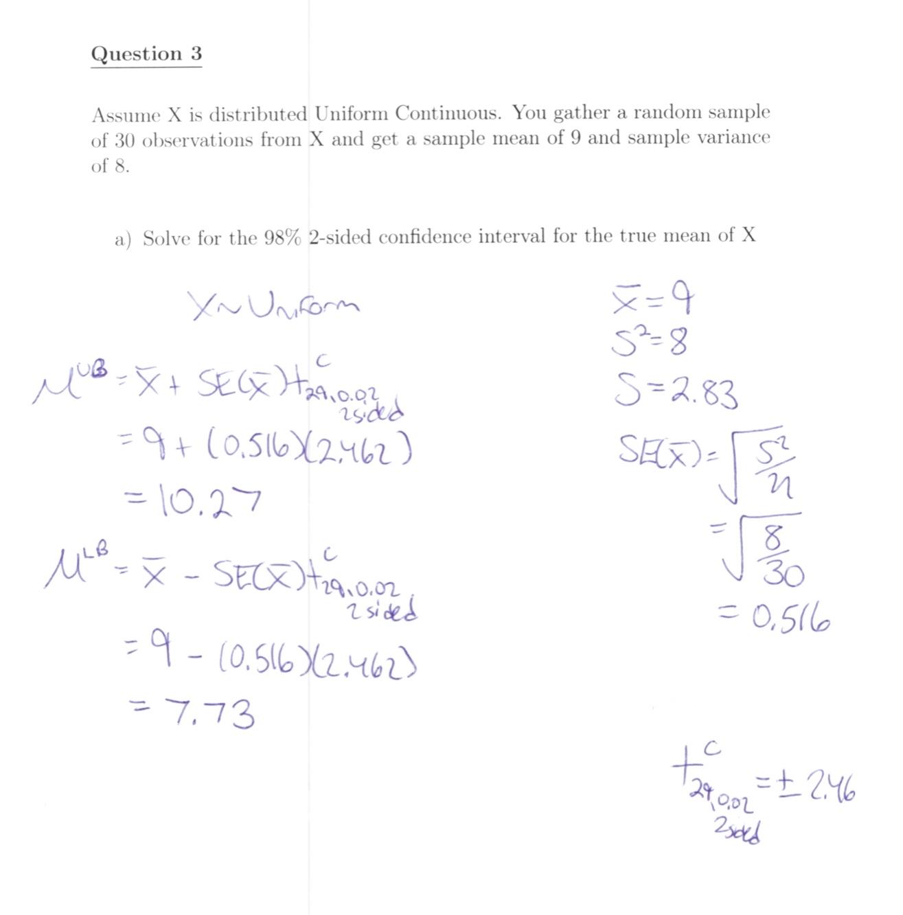 Solved Question 3Assume x ﻿is distributed Uniform | Chegg.com