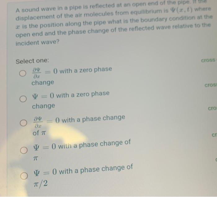Solved A sound wave in a pipe is reflected at an open end of | Chegg.com