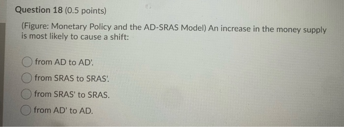 Solved Monetary Policy and the AD-SRAS Model Price level | Chegg.com