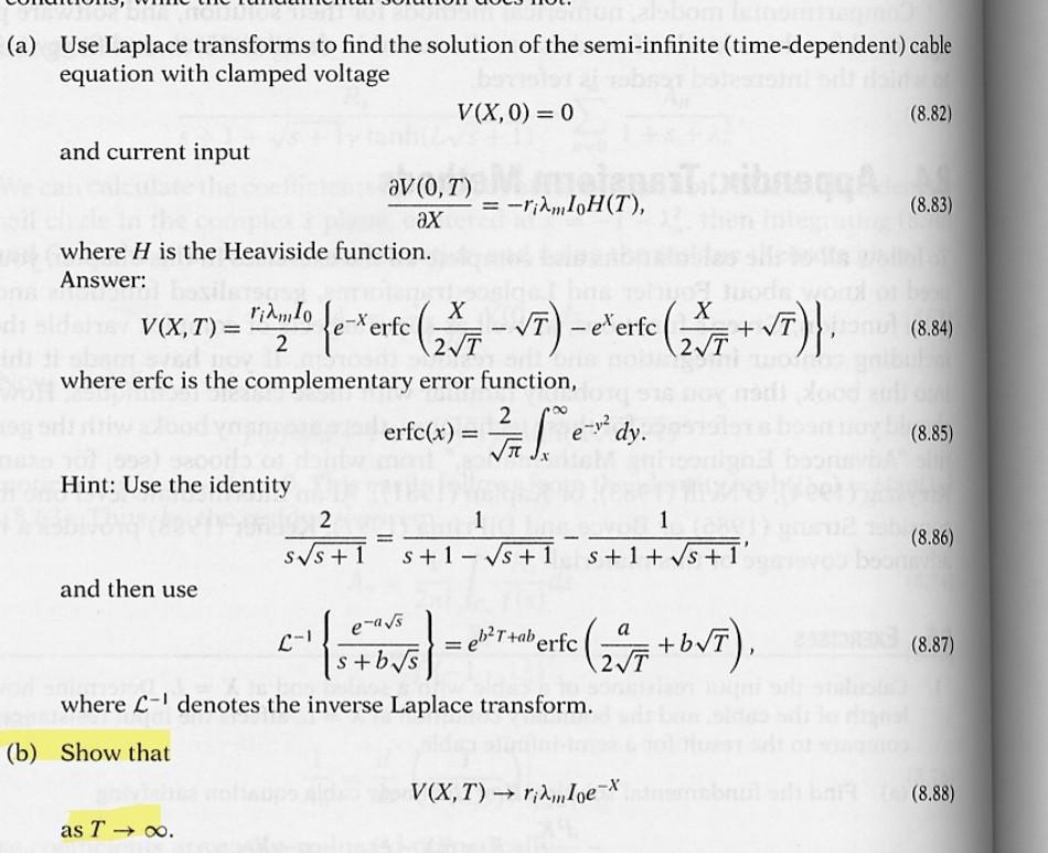 Solved (a) Use Laplace transforms to find the solution of | Chegg.com