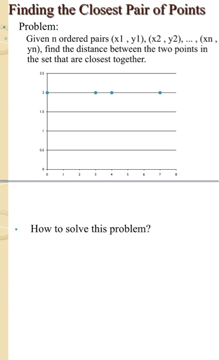 Solved Finding the Closest Pair of Points Problem: Given n | Chegg.com
