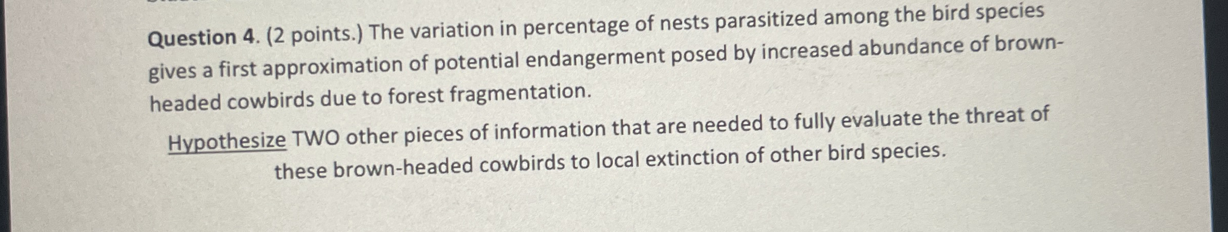 Solved Question 4. (2 ﻿points.) ﻿The variation in percentage | Chegg.com
