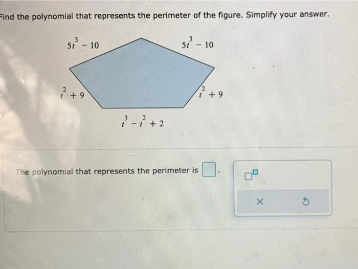 Solved Find the polynomial that represents the perimeter of | Chegg.com