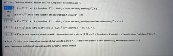 Solved (t6 points) Determine whether the given set S is a | Chegg.com