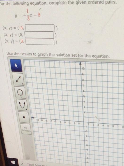 Solved For the following equation, complete the given | Chegg.com