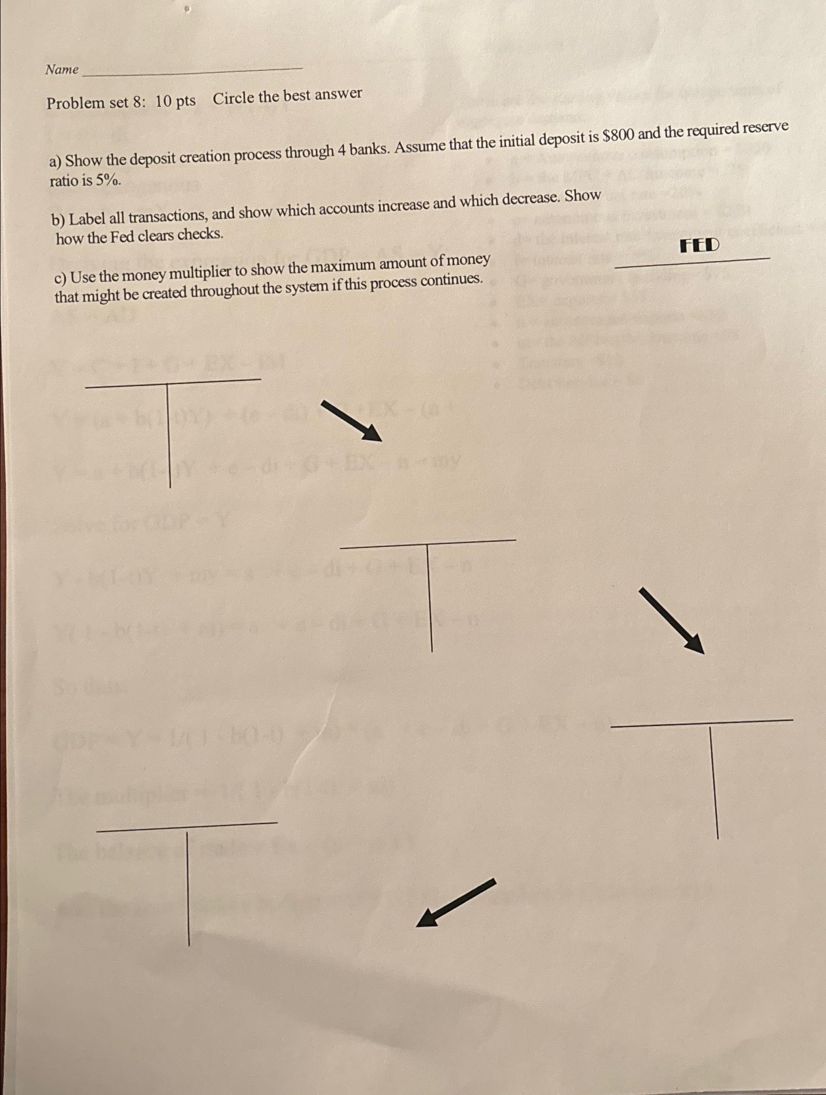 Solved NameProblem set 8: 10 ﻿pts Circle the best answera) | Chegg.com