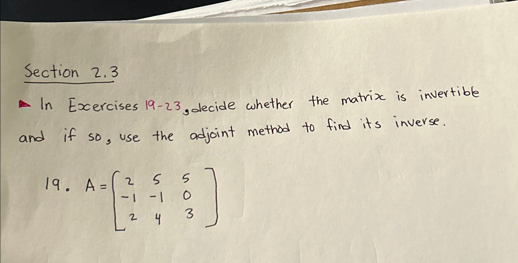 Solved Section 2.3In Exercises 19-23, ﻿decide whether the | Chegg.com