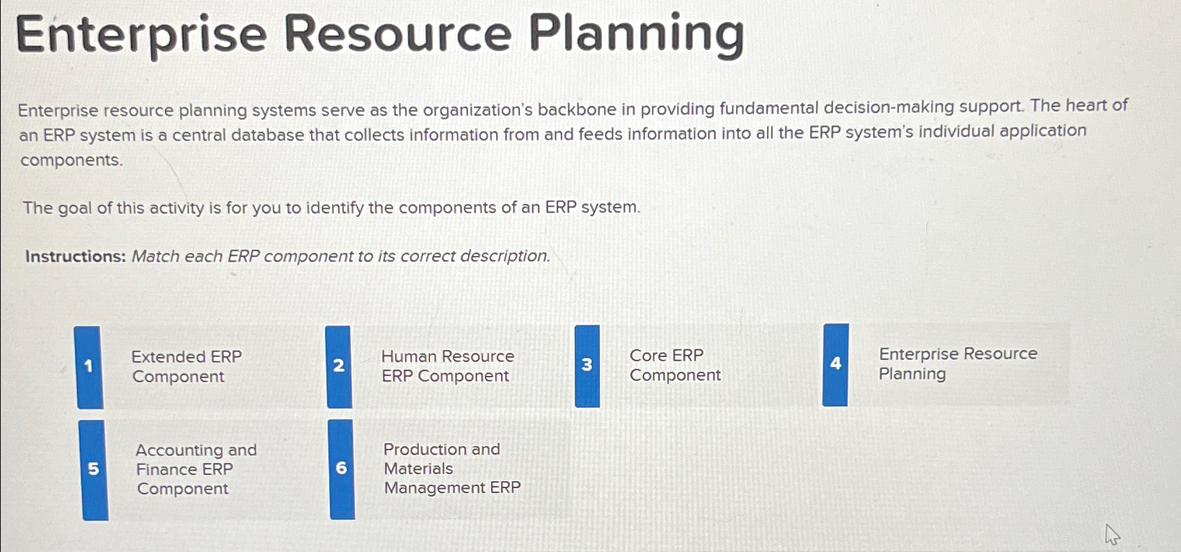Solved Enterprise Resource PlanningEnterprise resource | Chegg.com