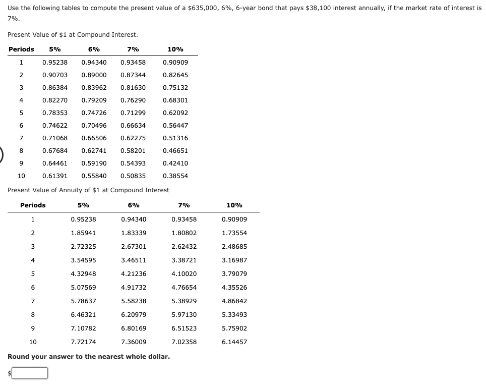 Solved Use the following tables to compute the present value | Chegg.com