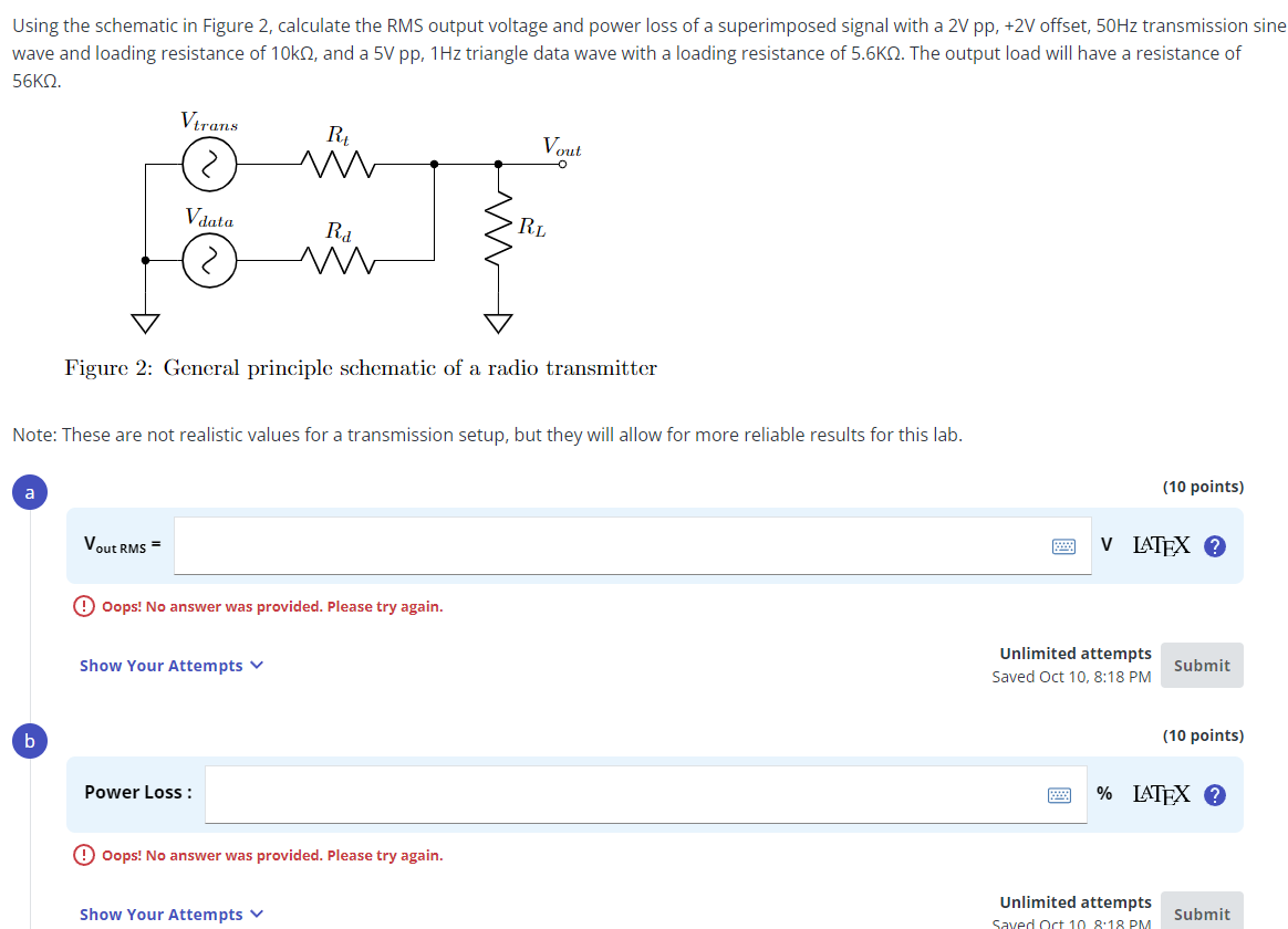 Solved Using the schematic in Figure 2, ﻿calculate the RMS | Chegg.com